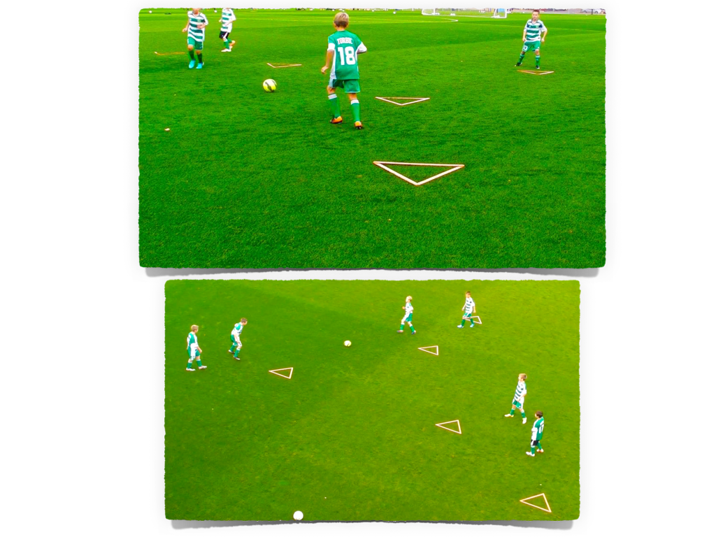 Team Set of 9 The Training Triangle™ for soccer training + Carrying Bag ...