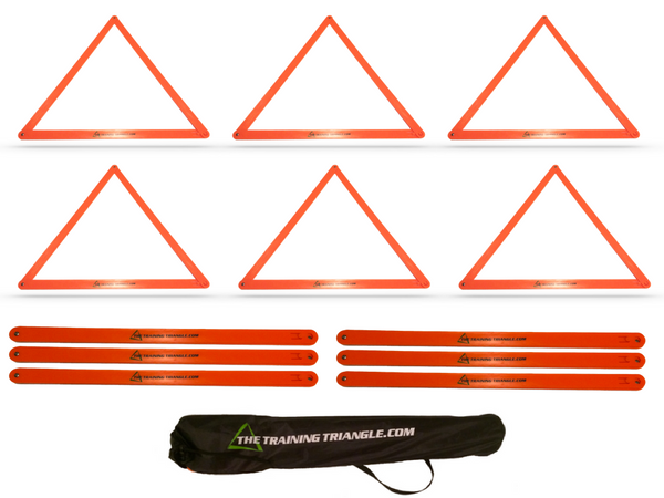 Team Set of 6 Training Triangle Cones for Soccer Training with Carrying ...