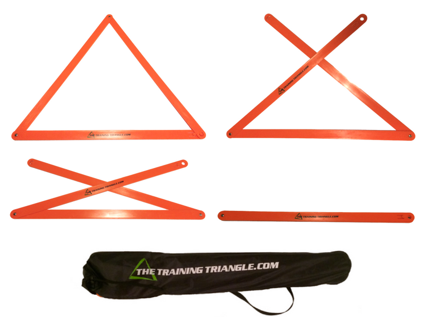 Team Set of 9 The Training Triangle™ for soccer training + Carrying Bag ...